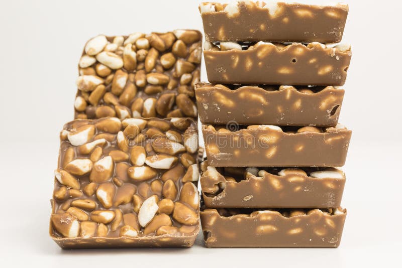 Candy from Puffed Rice Grains. Sweet Flavored Puffed Rice Grains ...