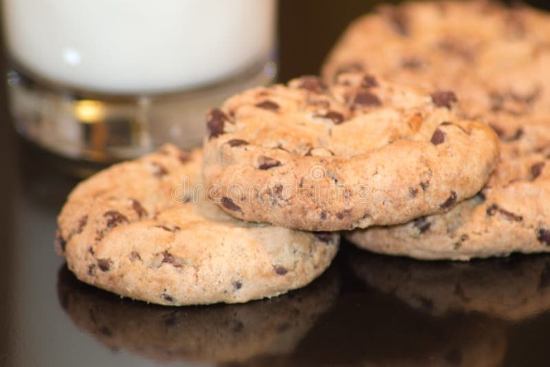 Milk-and-chocolate-chip-cookies Picture. Image: 87856279