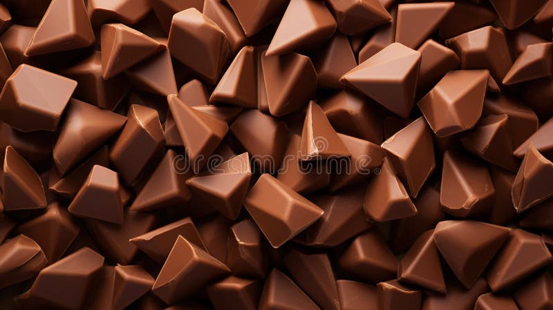 Milk Chocolate Chunks Background. Top View of Many Chocolate Blocks ...