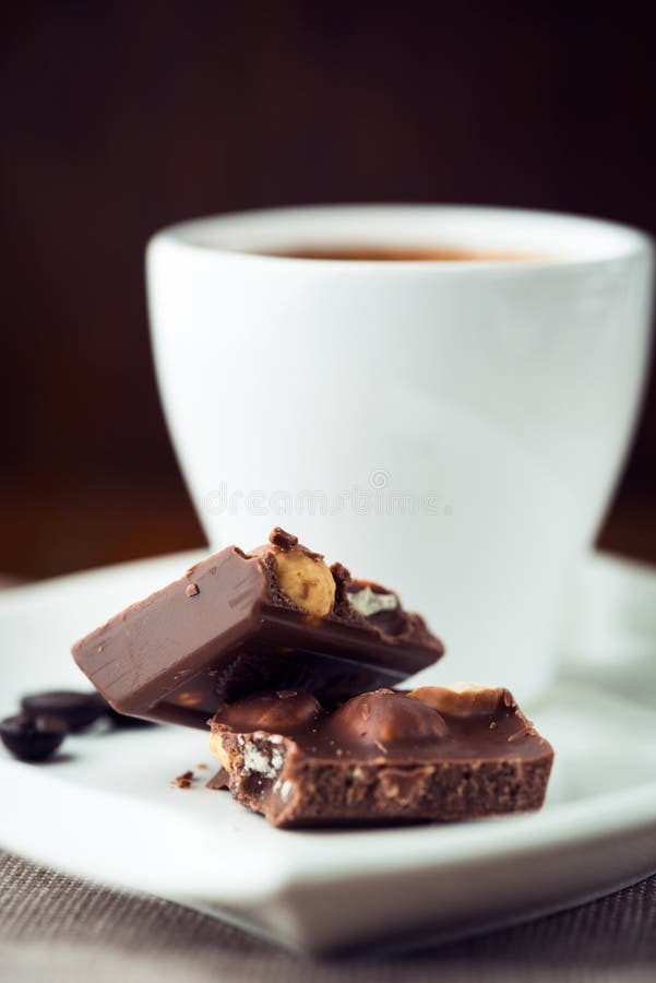 Milk Chocolate and a Cup of Coffee Stock Image - Image of cocoa, milk ...