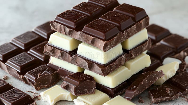 Milk Chocolate and Dark Chocolate Bar Stack Stock Image - Image of ...