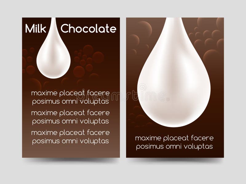 Milk Chocolate Drop Brochure Design Stock Vector - Illustration of ...