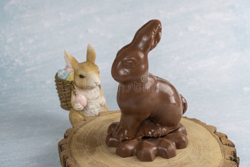 Milk Chocolate in the Shape of a Rabbit on a Wooden Board_3 Stock Photo ...
