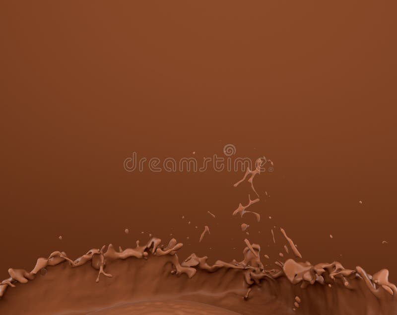 Milk Chocolate Splash Brown Background 3D Illustration Stock ...
