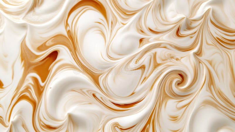 Milk and Coffee Swirls Create Intricate Patterns on Smooth Surface ...