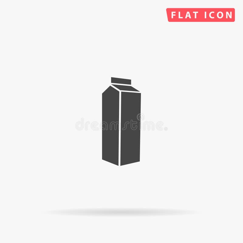 Milk Container, Tetra Pak Flat Vector Icon Stock Illustration ...