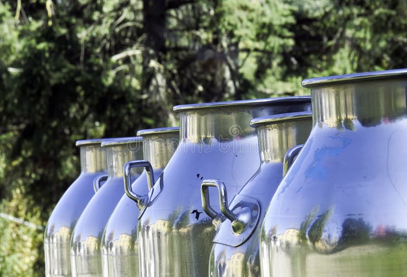 Milk Containers stock image. Image of metallic, milk, agriculture - 3336237