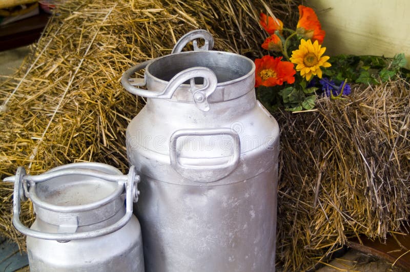Milk Containers in Bucovina, Romania Stock Image - Image of organic ...