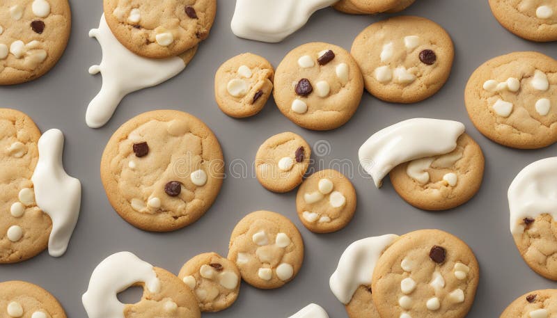 Milk cookies stock illustration. Illustration of realistic - 317699872