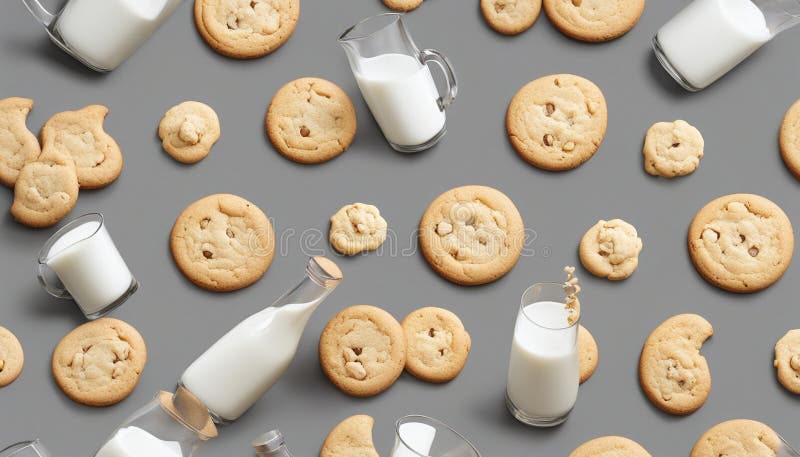 Milk cookies stock illustration. Illustration of splash - 317756752