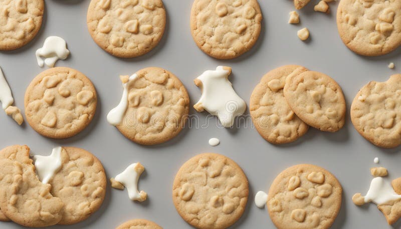 Milk cookies stock illustration. Illustration of cake - 317842721