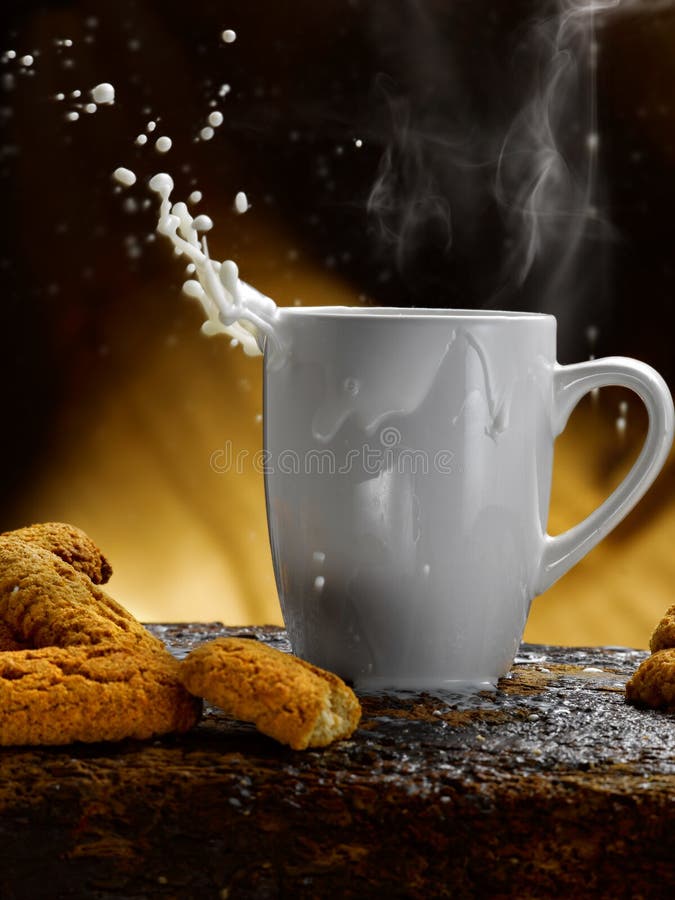 Milk and cookies stock image. Image of cold, cream, clean - 48078787