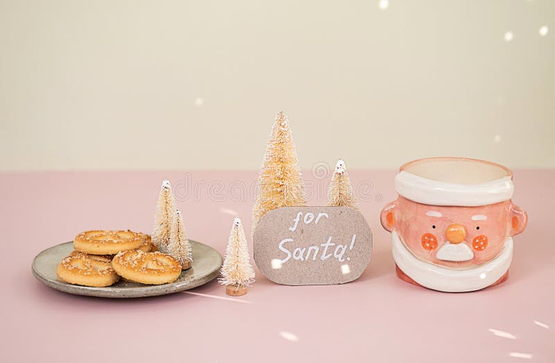 Milk, Cookies and Note for Santa Claus Stock Photo - Image of space ...