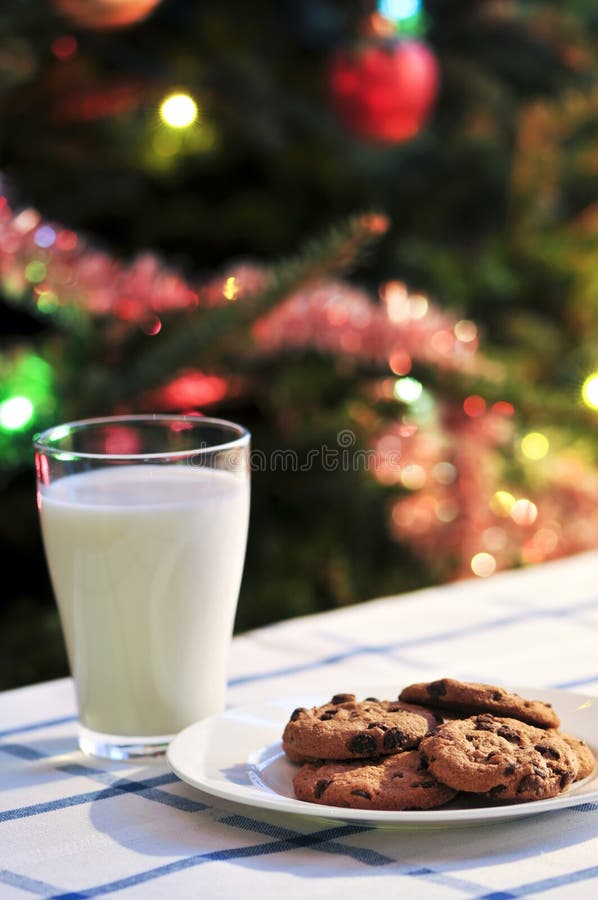 Milk and cookies for Santa stock photo. Image of chocolate - 10174928