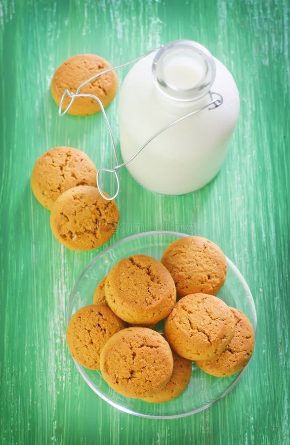 Milk with cookies stock photo. Image of crumbs, homemade - 37422878