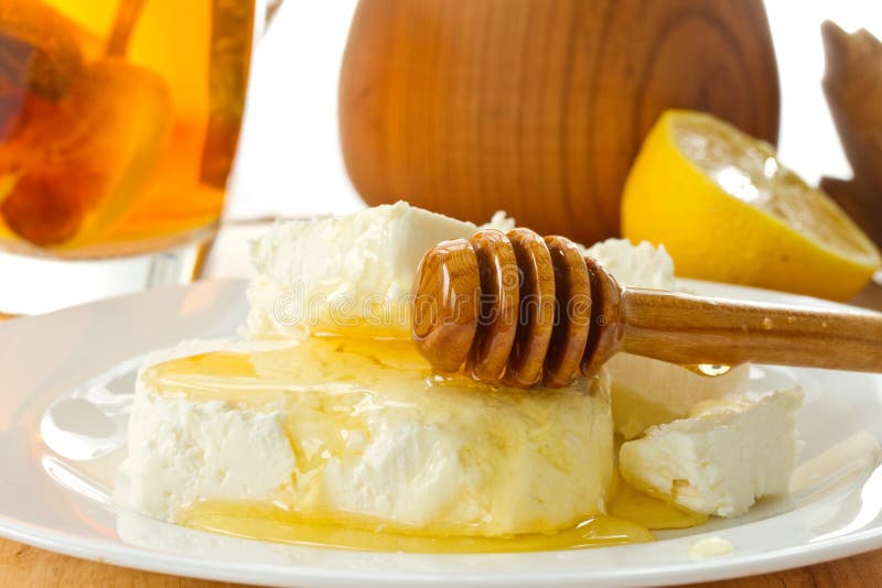 Milk Cottage Cheese with Honey Stock Photo - Image of dieting, honey ...