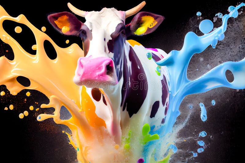 Watercolor Splash Paint Cow Stock Illustrations – 102 Watercolor Splash ...