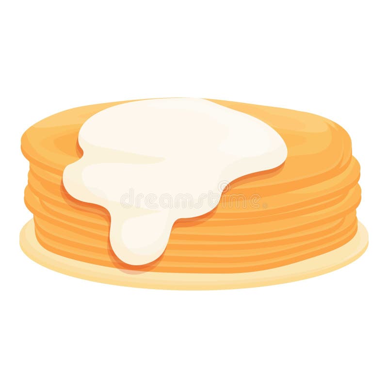Milk Cream Pancakes Icon Cartoon Vector. Cute Stack Menu Stock Vector ...