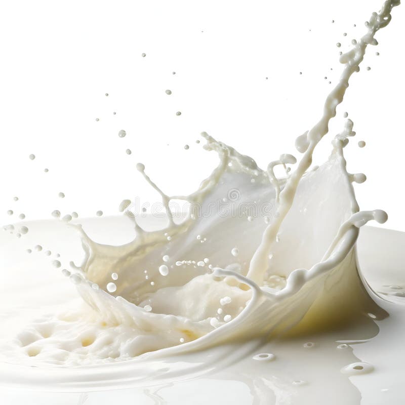 Milk Cream Splash Isolated on White Background Stock Illustration ...