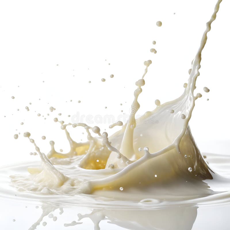 Milk Cream Splash Isolated on White Background Stock Illustration ...