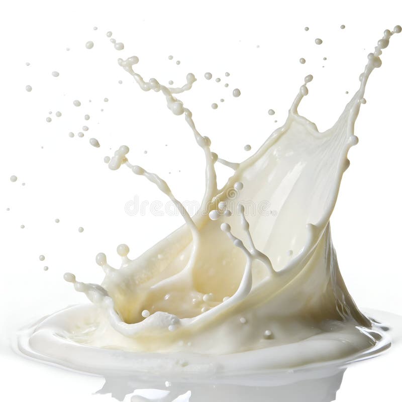Milk Cream Splash Isolated on White Background Stock Illustration ...