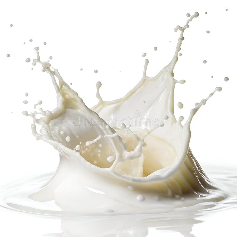 Milk Cream Splash Isolated on White Background Stock Illustration ...