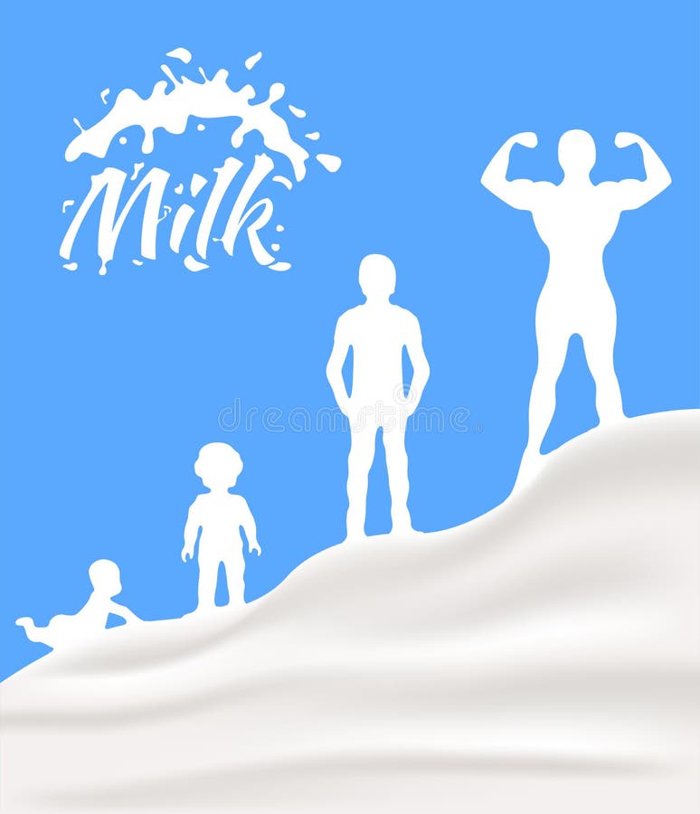 Milk and Cream Vector / Human Growth Stock Vector - Illustration of ...
