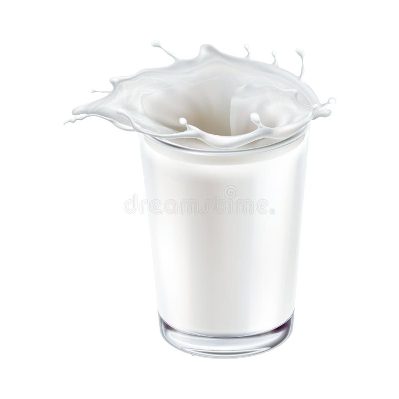 Milk Cup with Liquid Splash Mockup Design Vector Stock Illustration ...