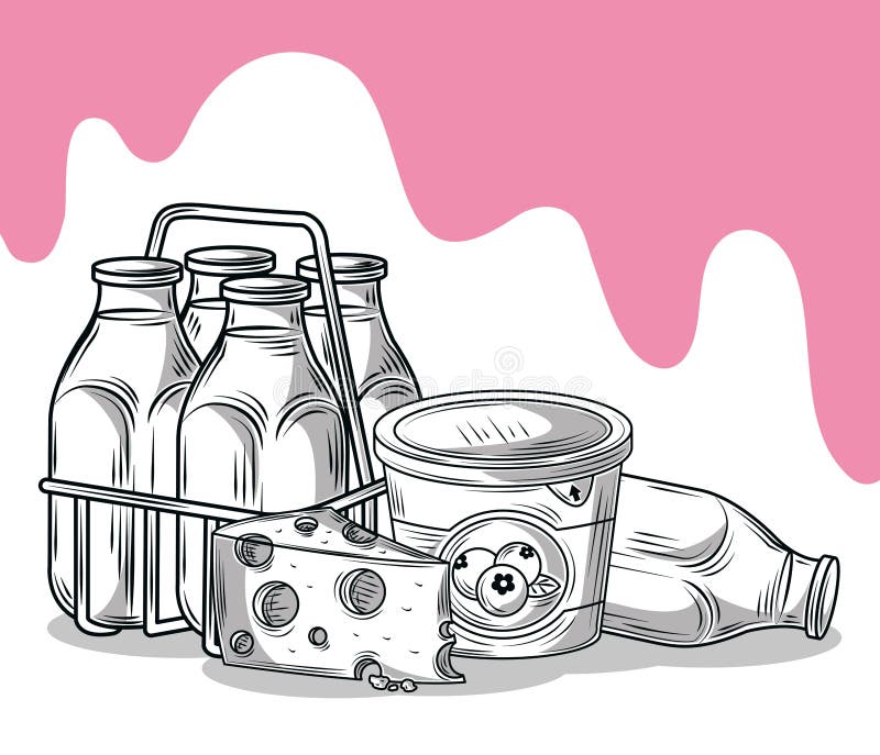 Milk dairy products stock vector. Illustration of vector - 214844422