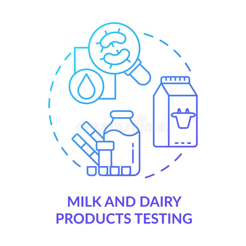 Milk and Dairy Products Testing Blue Gradient Concept Icon Stock Vector ... Milk and Dairy Products Testing Blue Gradient Concept Icon Stock Vector ...