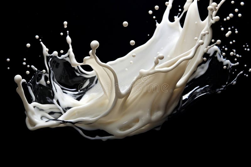 Milk and Dark Splash Abstract. Generative AI Stock Illustration ...