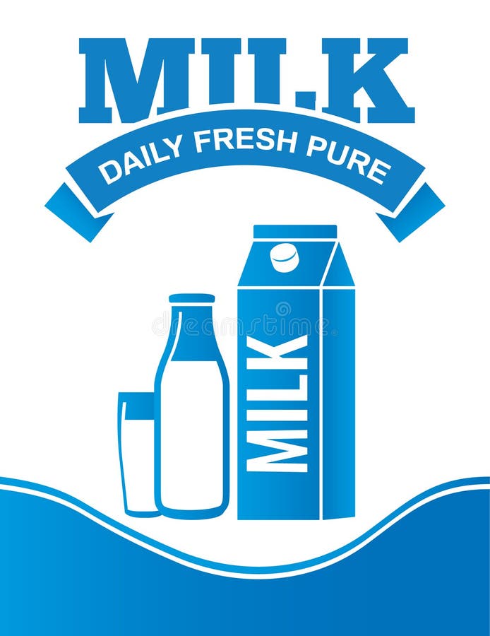 Milk Delivery Advertising Poster. Stock Vector - Illustration of ...