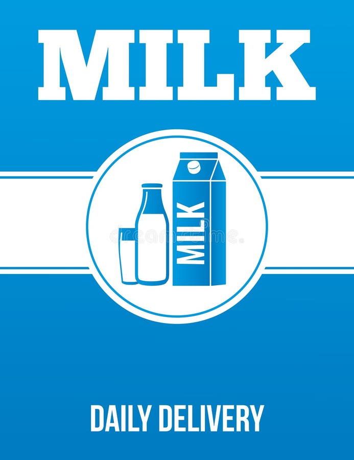 Milk Delivery Advertising Poster. Stock Vector - Illustration of fresh ...