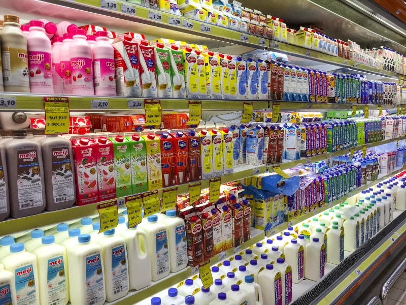 Milk department editorial image. Image of supermarket - 70949480