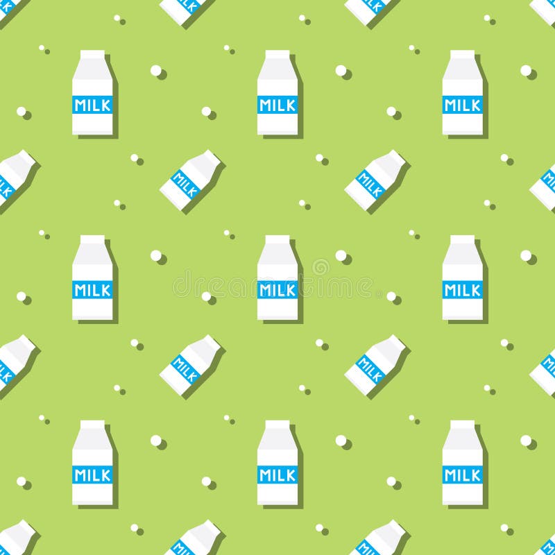 Milk Carton Box Seamless Pattern Stock Vector - Illustration of cute ...