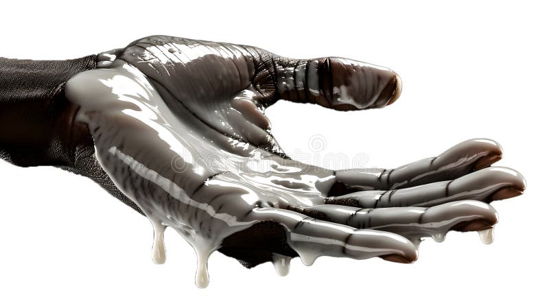 Milk Drooping Drips from Black Man Hand Stock Illustration ...