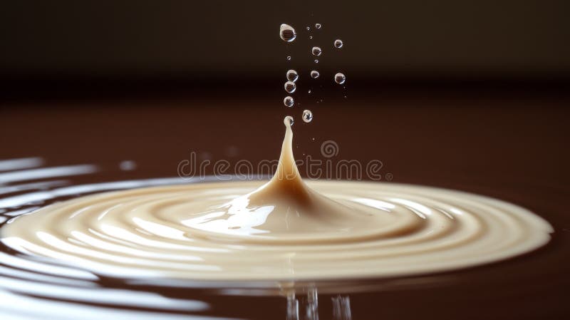 Milk Drop Creates Concentric Circles in Brown Liquid Stock Illustration ...