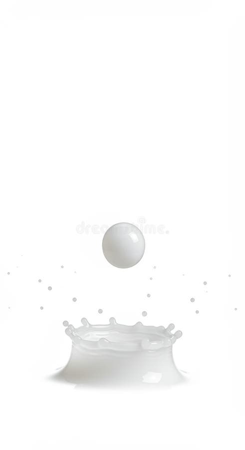 Milk Drop Splash Captured in Minimalistic White Background Stock Photo ...