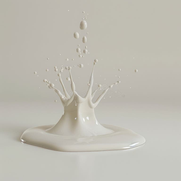 Milk Drop Splash on White Background Stock Illustration - Illustration ...
