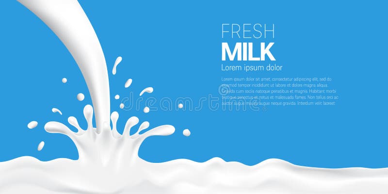 Milk Drop with Splashes Abstract Background Vector Illustration Stock ...