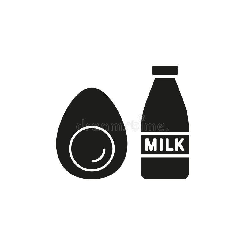 Milk and Egg Set Food Icon Vector Basic Design Stock Vector ...