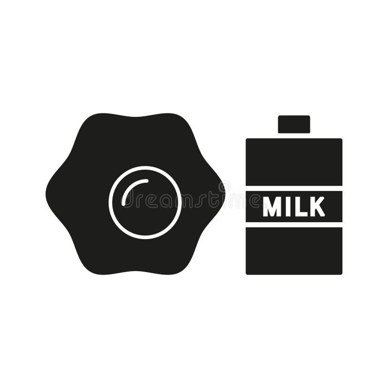 Milk and Egg Set Food Icon Vector Basic Design Stock Vector ...
