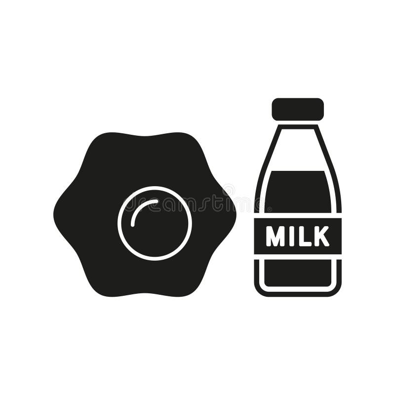 Milk and Egg Set Food Icon Vector Basic Design Stock Vector ...