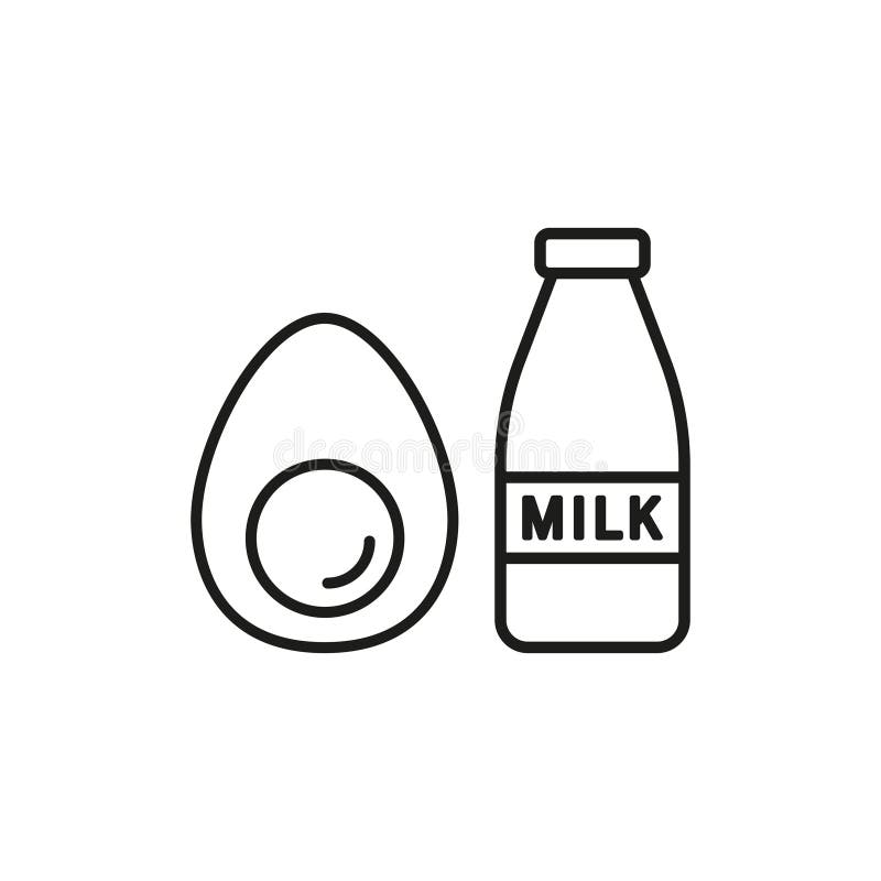 Milk and Egg Set Food Icon Vector Basic Design Stock Vector ...