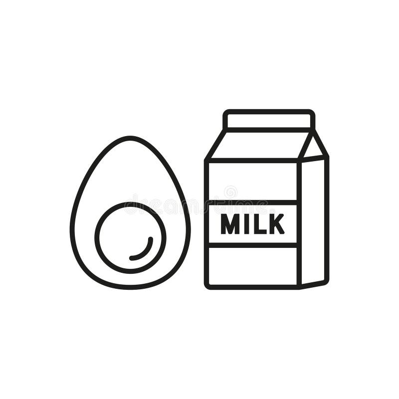 Milk and Egg Set Food Icon Vector Basic Design Stock Vector ...