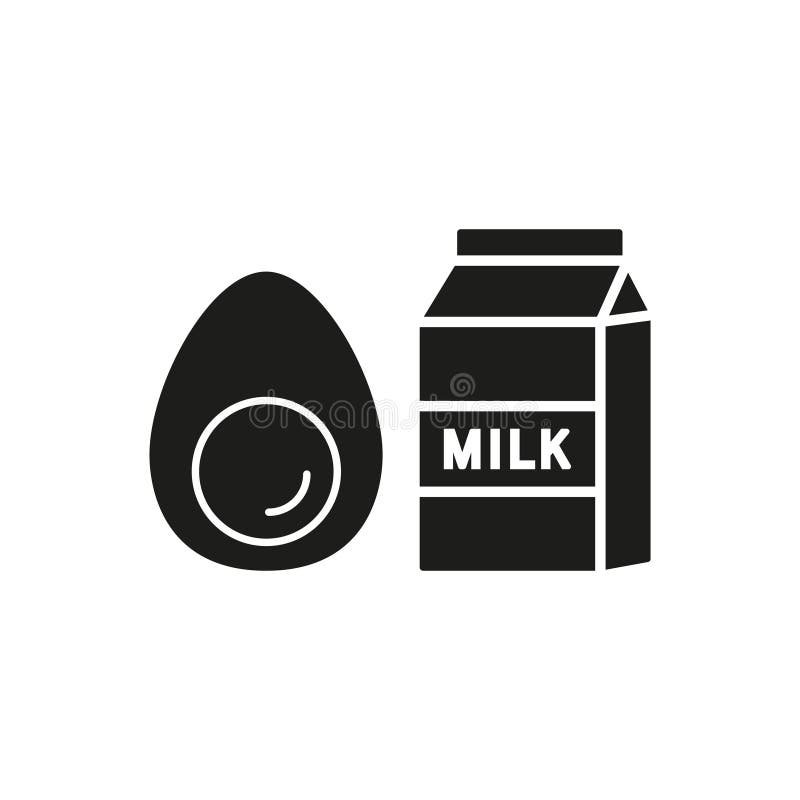 Milk and Egg Set Food Icon Vector Basic Design Stock Illustration ...