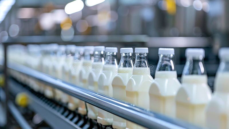Milk in the Factory Industry. Selective Focus Stock Image - Image of ...