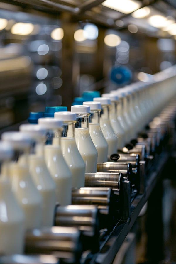Milk in the Factory Industry. Selective Focus Stock Photo - Image of ...