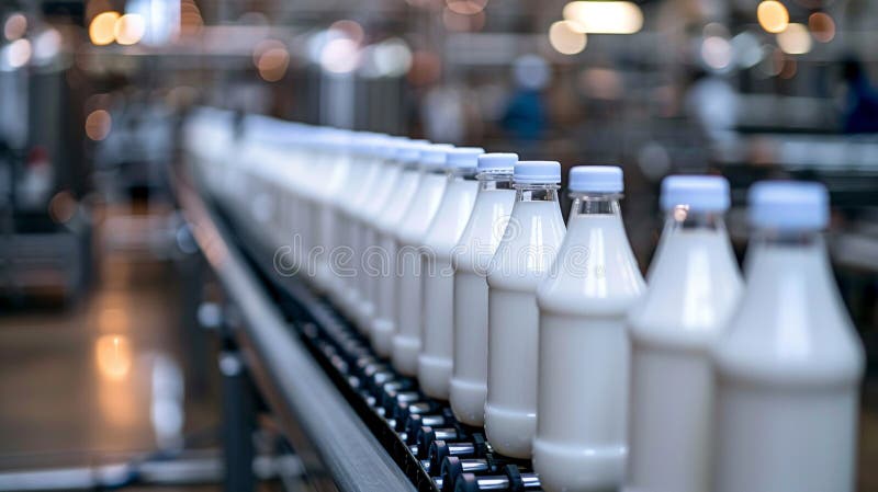 Milk in the Factory Industry. Selective Focus Stock Image - Image of ...