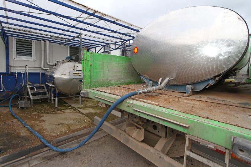 Milk factory stock image. Image of lorry, equipment, hose - 39346261